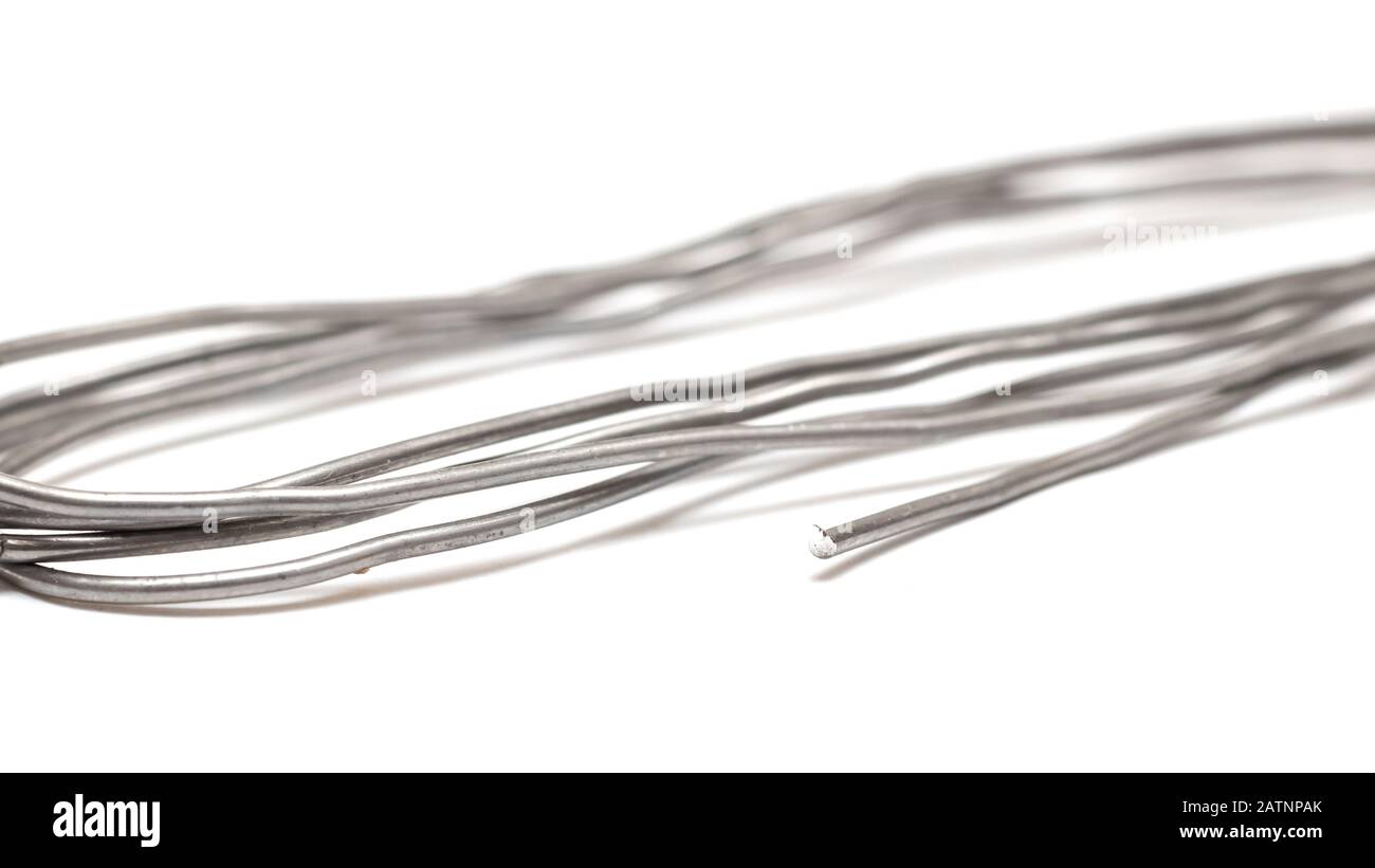 Twisted skein of wire close p isolated on a white background Stock ...