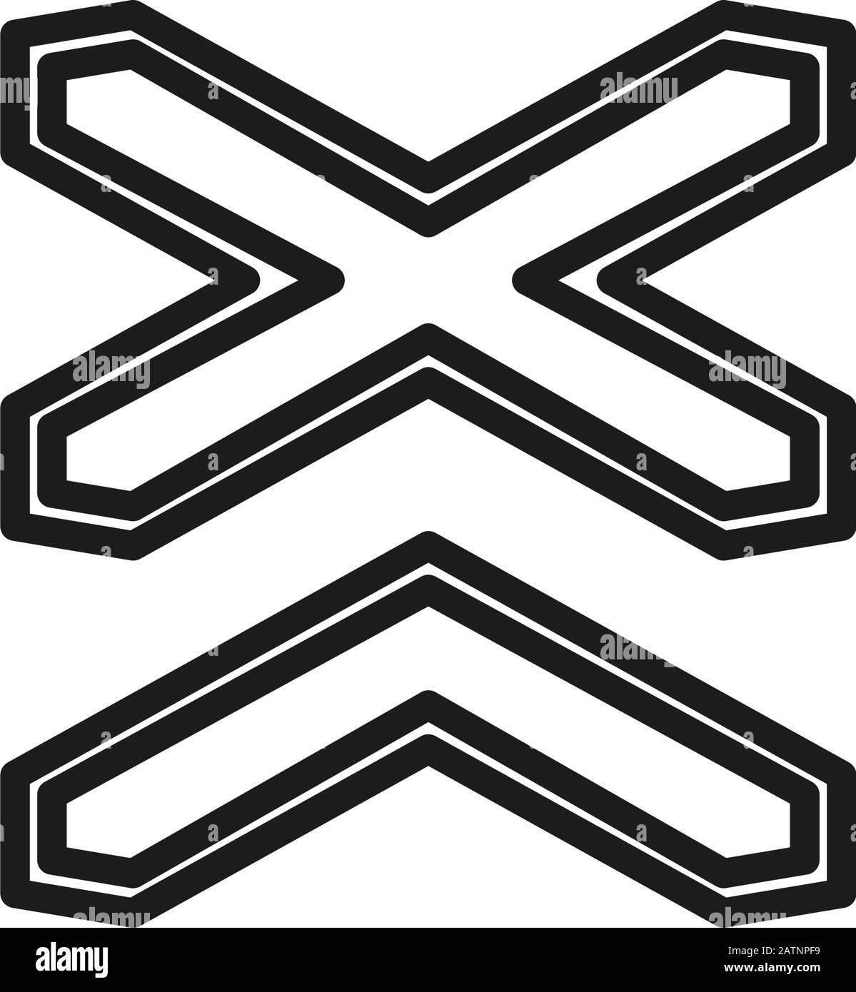 Warning signs multipath railway flat color line icon Stock Vector Image ...