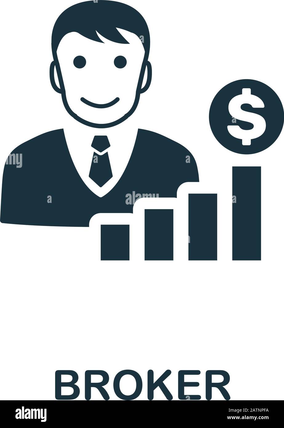 Broker icon. Creative element design from stock market icons collection ...