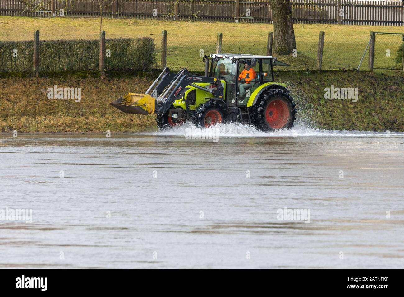 Weltenburg, Germany. 04th Feb, 2020. Flood protection walls are ...