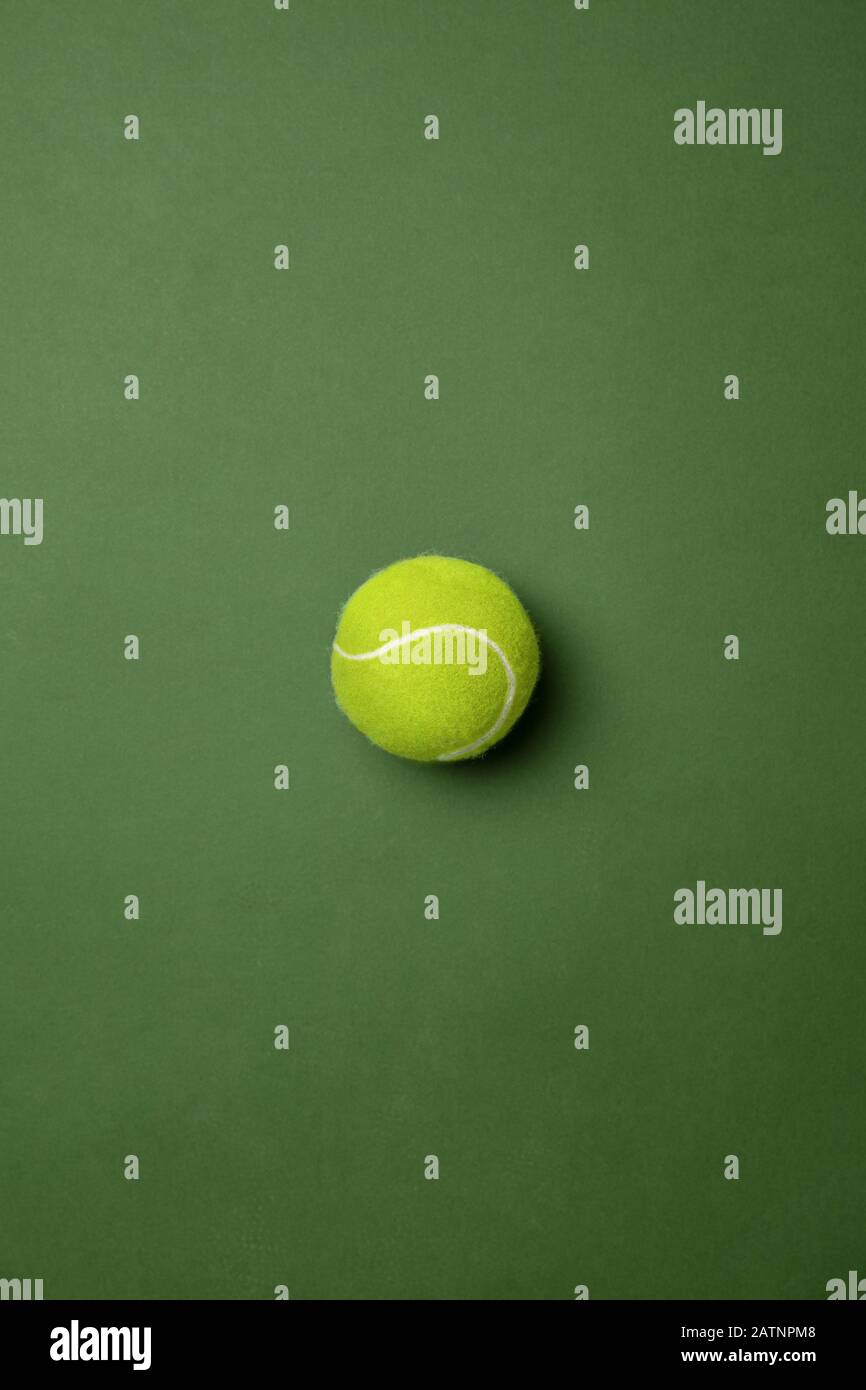 Bright green tennis ball. Professional sport equipment isolated on ...