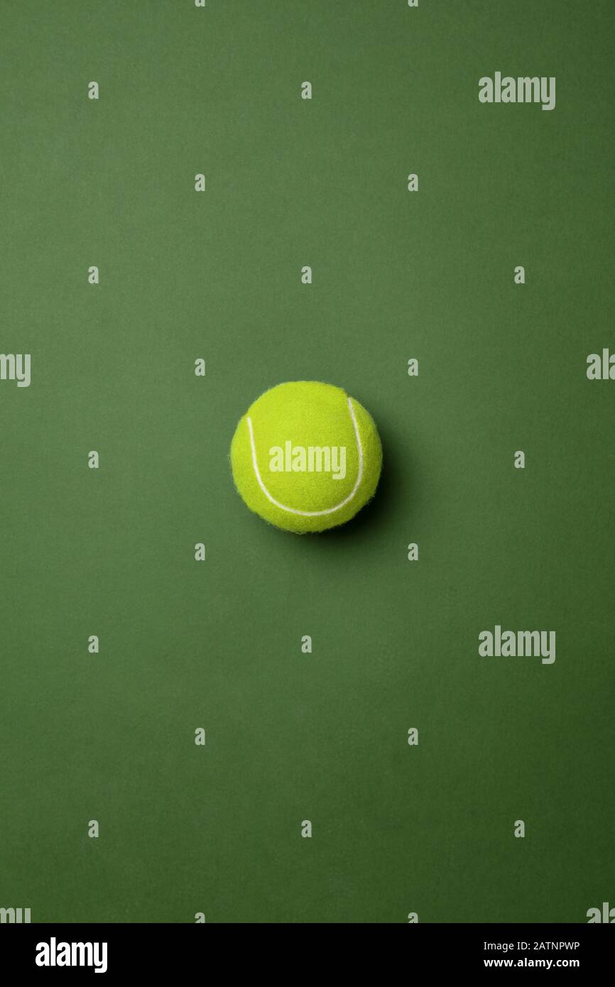 Bright green tennis ball. Professional sport equipment isolated on ...