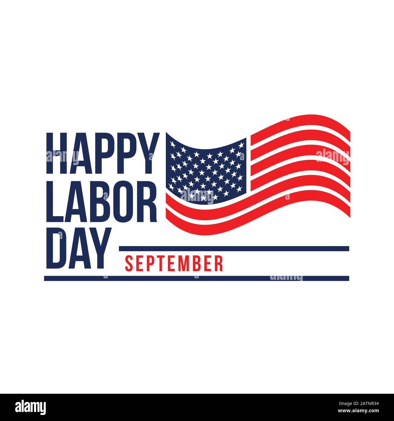 Labor Day celebration banner with USA flag and text - Labor Day United ...