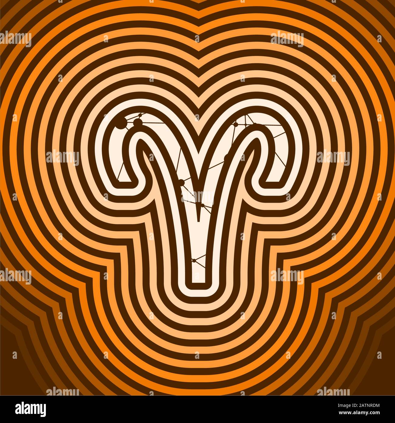 Ram zodiac symbol icon lines hi-res stock photography and images - Alamy