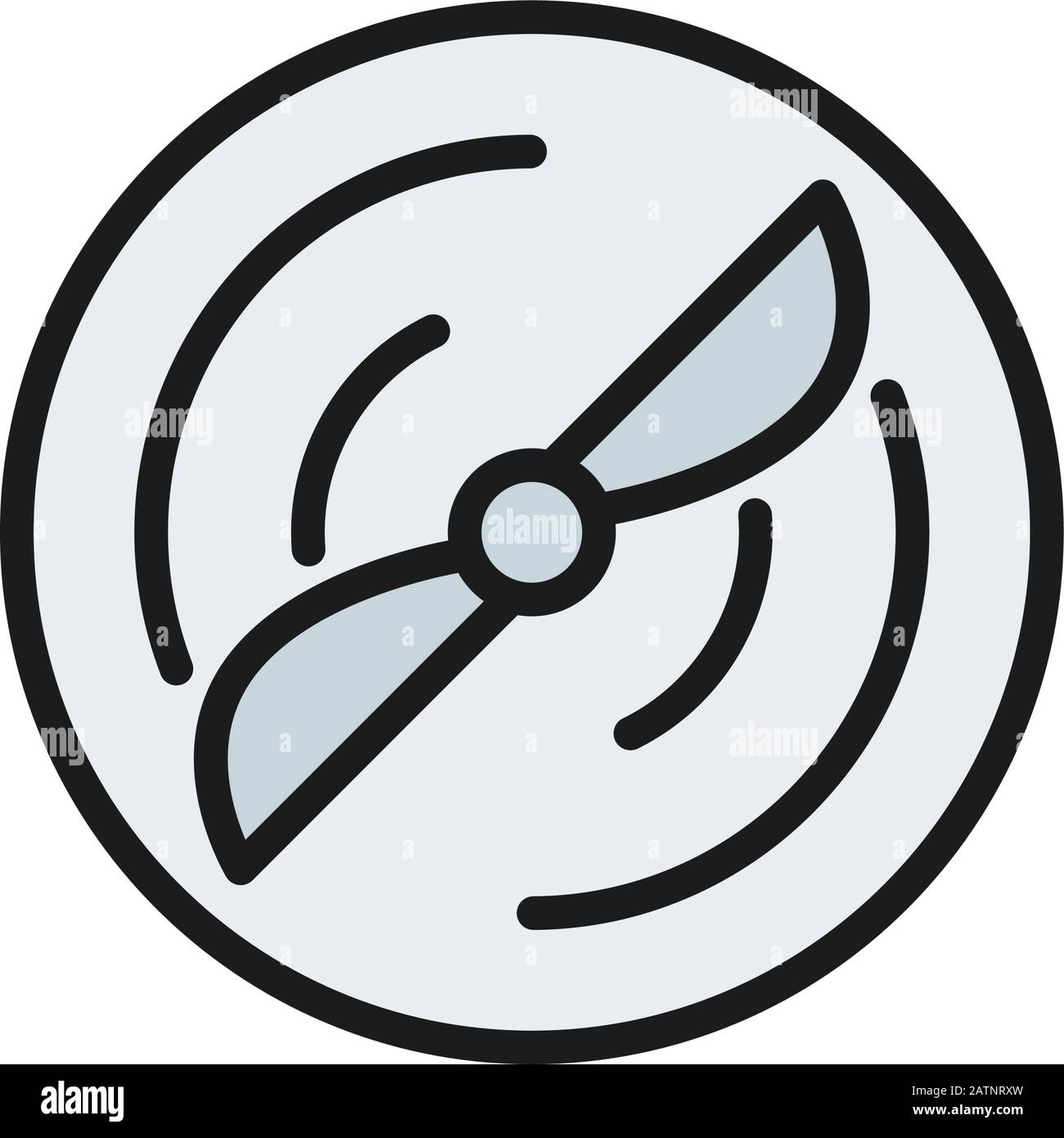 Propeller of airplane, plane blade, fan, turbines color line icon Stock ...