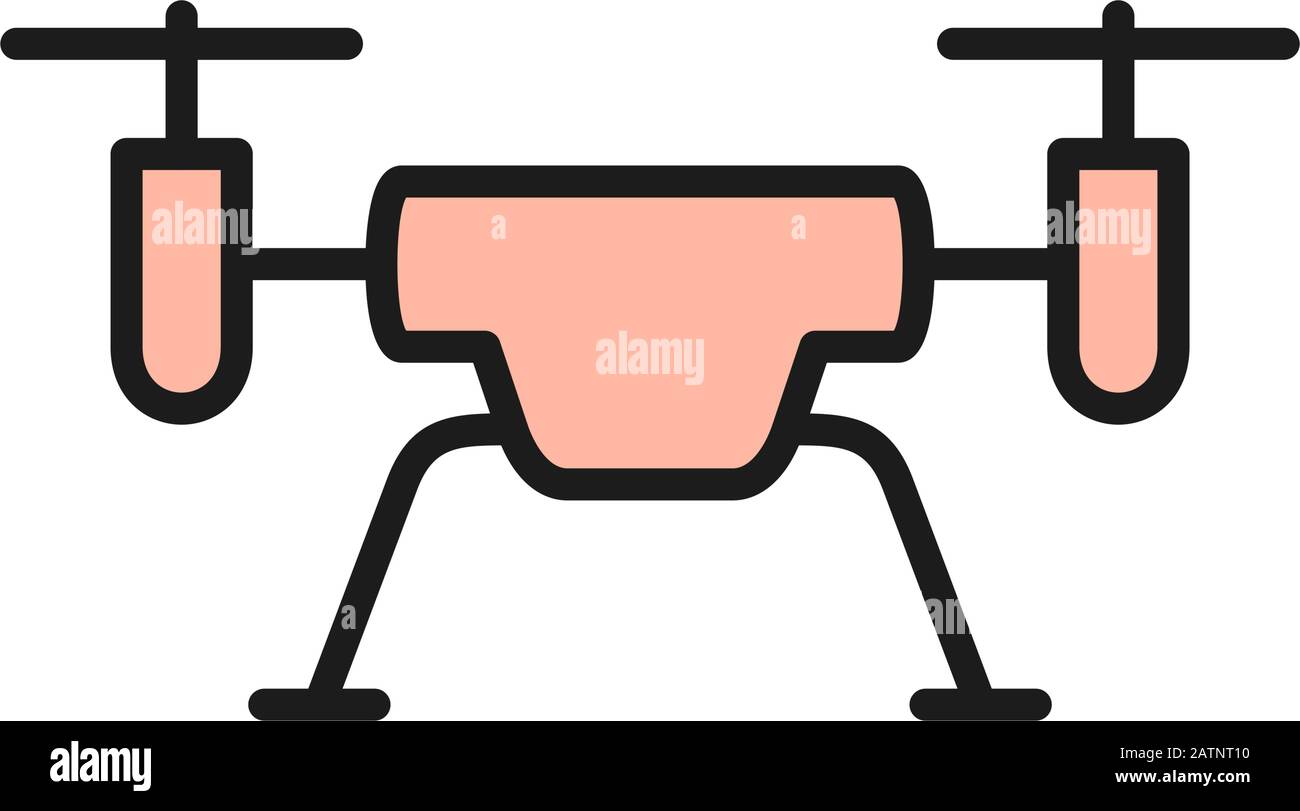 Flying robot icon outline Cut Out Stock Images & Pictures - Alamy