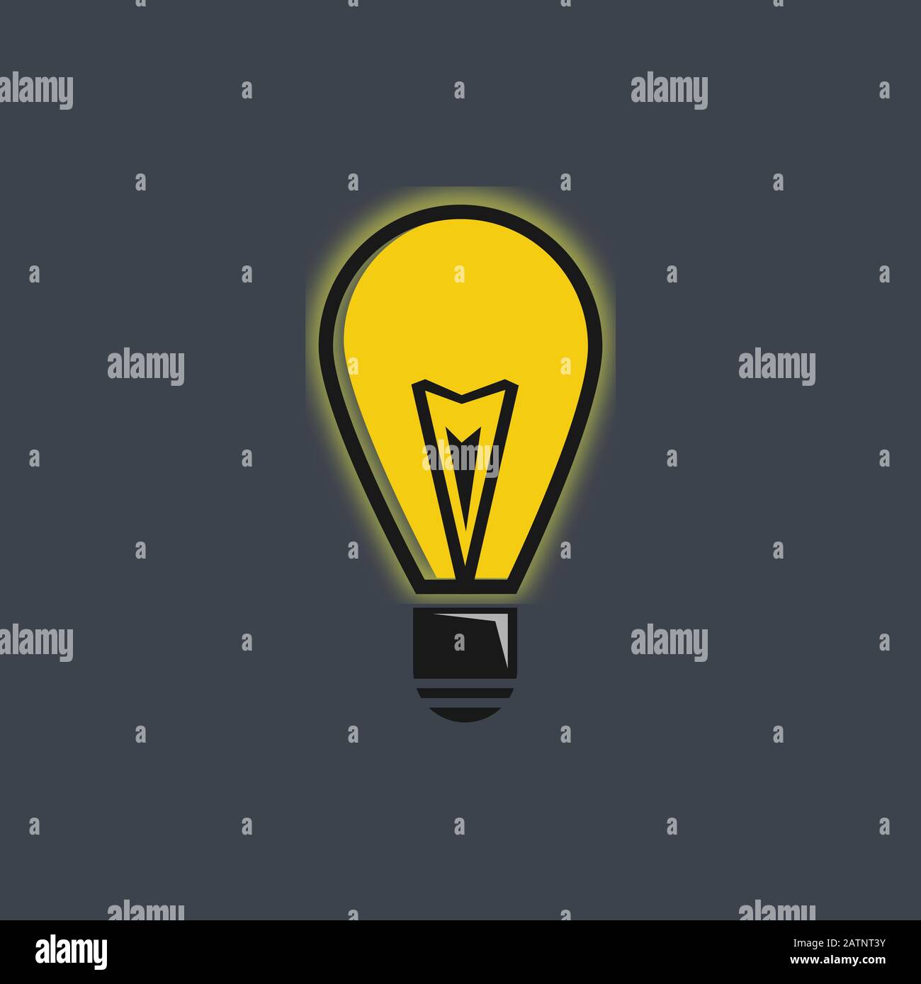 Vector isolated symbol of light lamp bulb and green leaf for ...