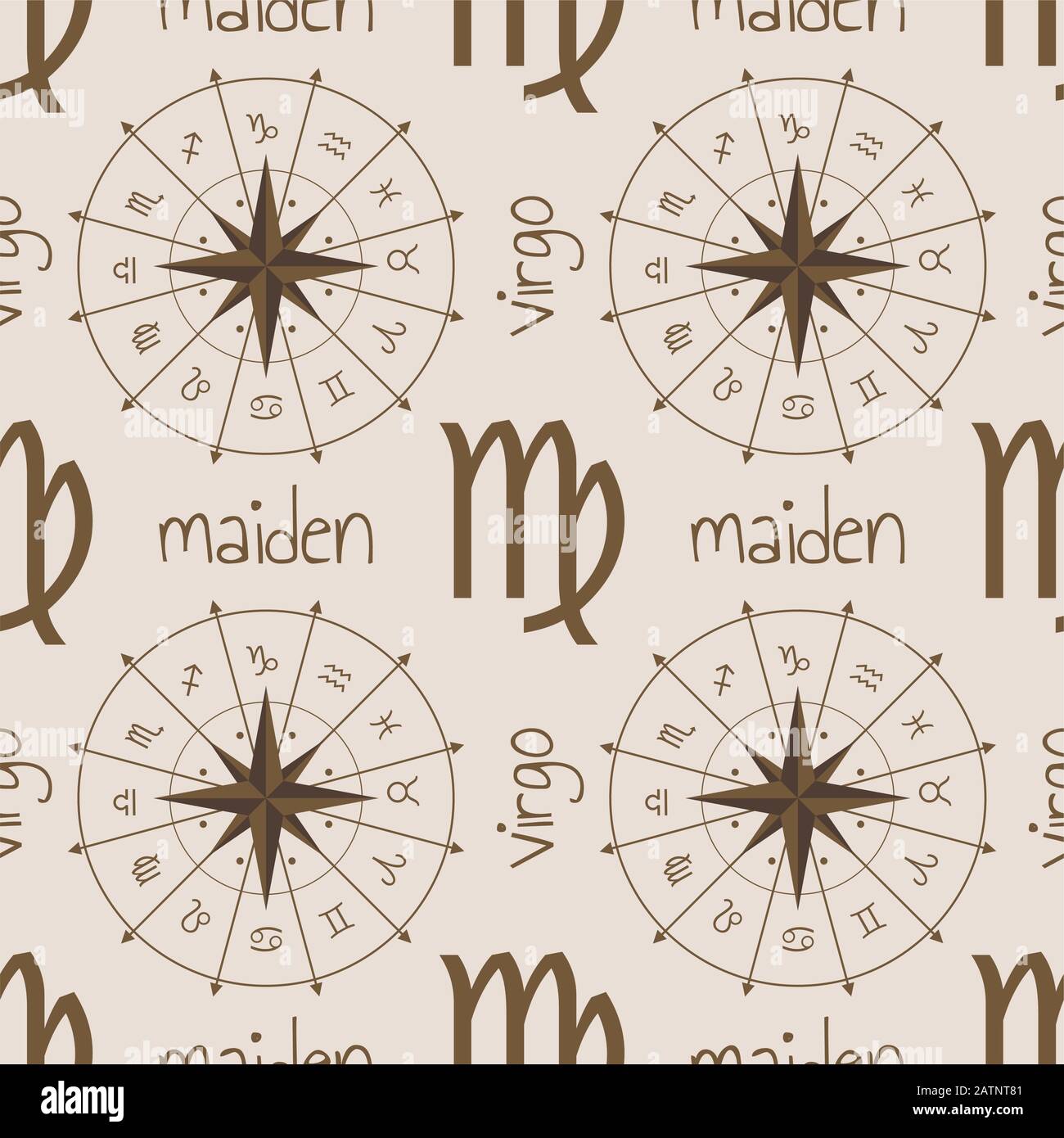 Astrology sign Maiden. Seamless pattern Stock Vector Image & Art - Alamy