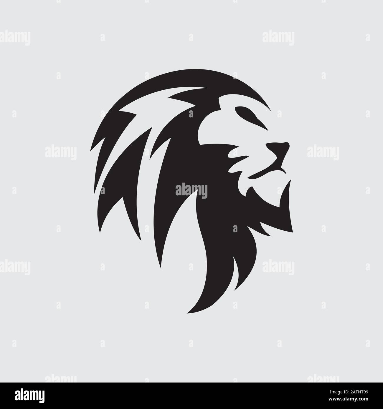 Silhouette head wild cat Black and White Stock Photos & Images - Alamy