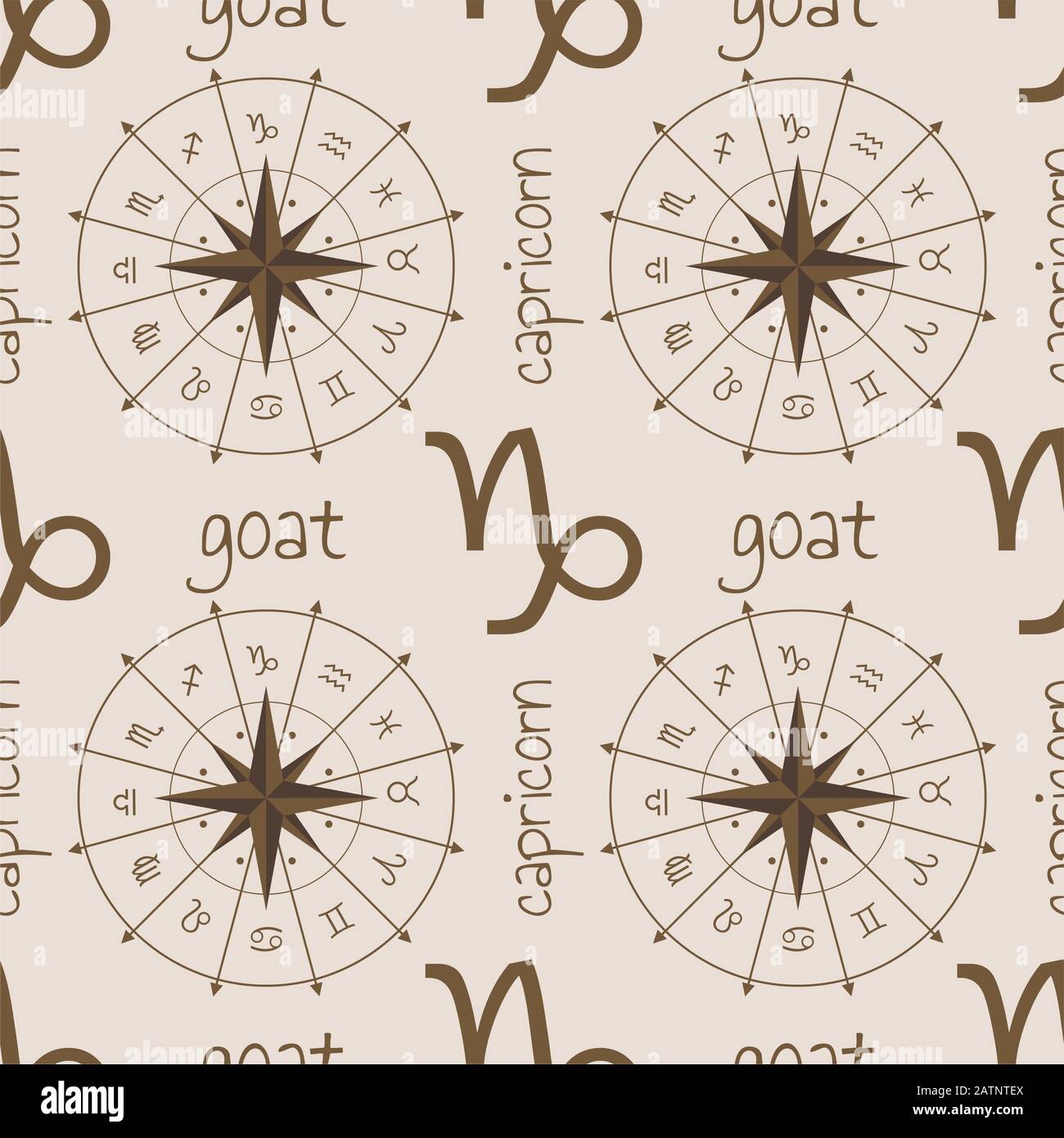 Astrology sign Goat. Seamless pattern Stock Vector Image & Art - Alamy