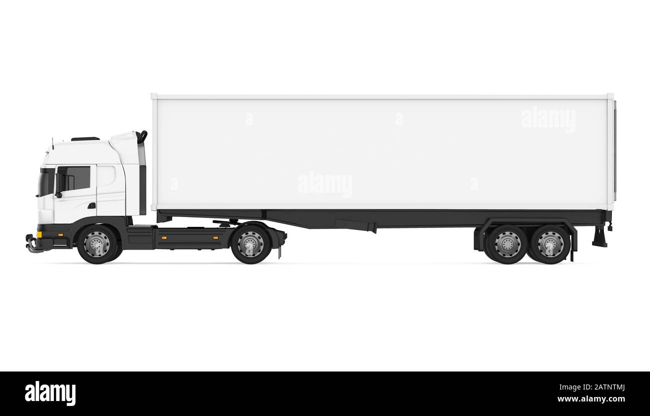Container Truck Isolated Stock Photo - Alamy
