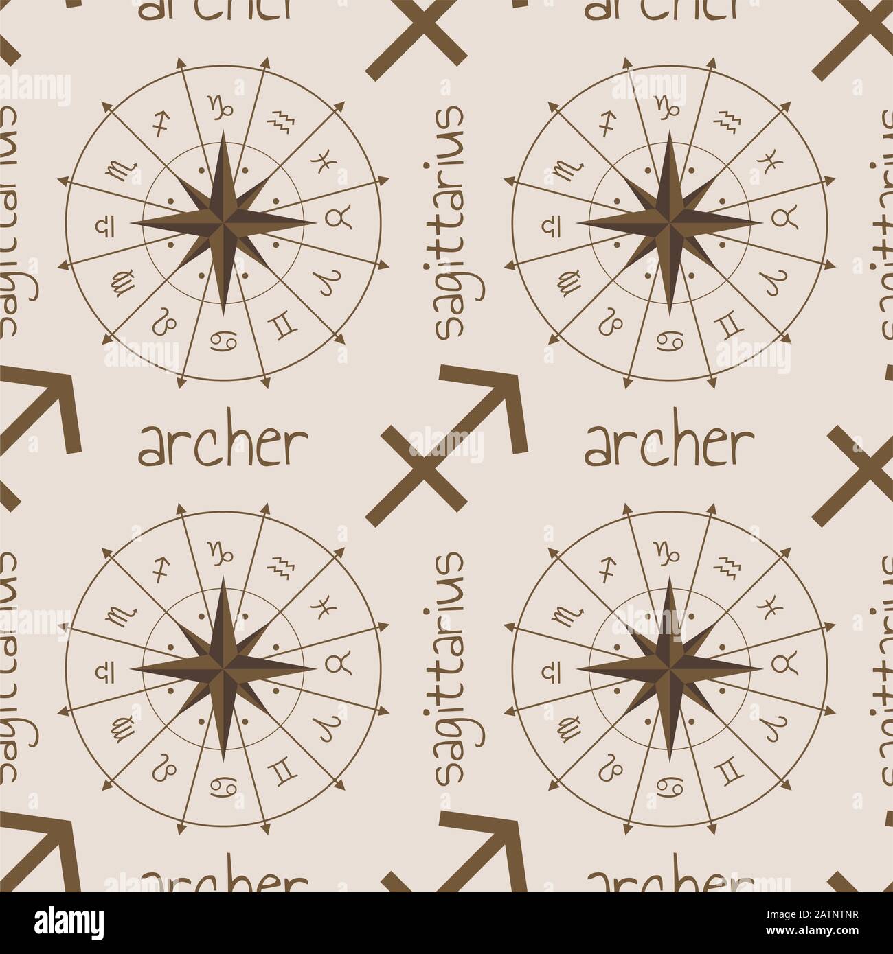 Astrology sign Archer. Seamless pattern Stock Vector Image & Art - Alamy