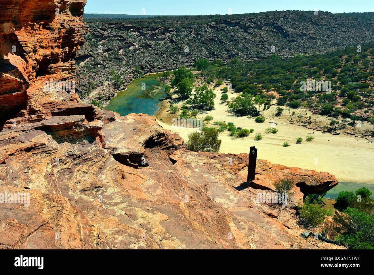 Australia, Kalbarri National Park, path to nature's window and view to ...