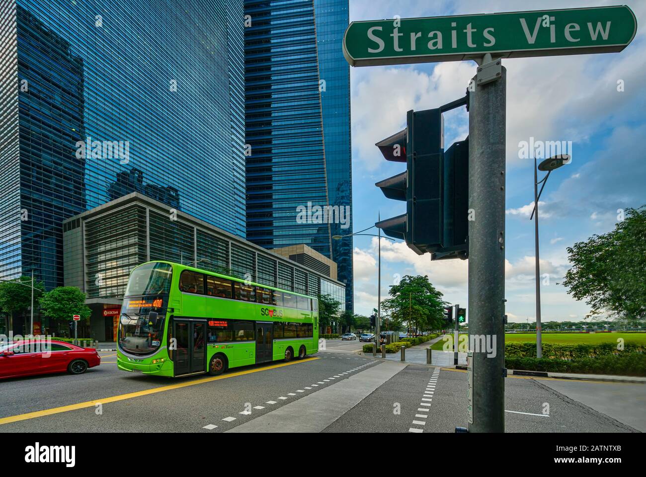 Singapore straits aerial hi-res stock photography and images - Alamy
