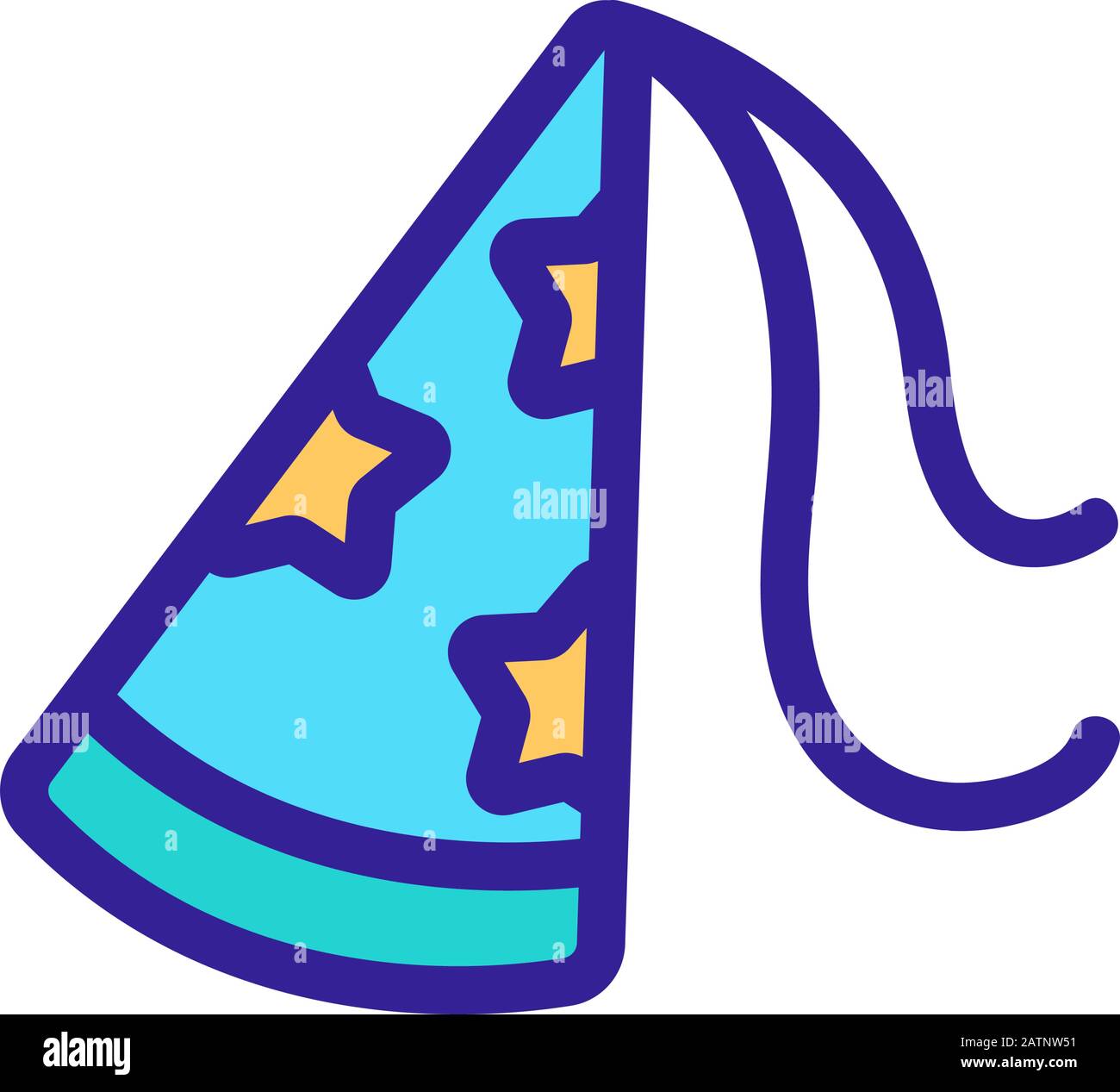 The magician cap icon vector. Isolated contour symbol illustration ...
