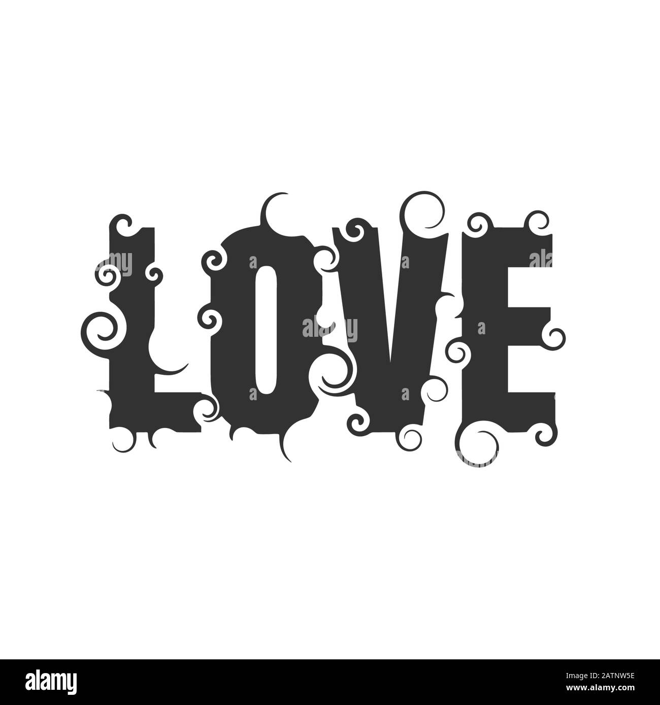 Vector lettering illustration with word love Stock Vector Image & Art ...