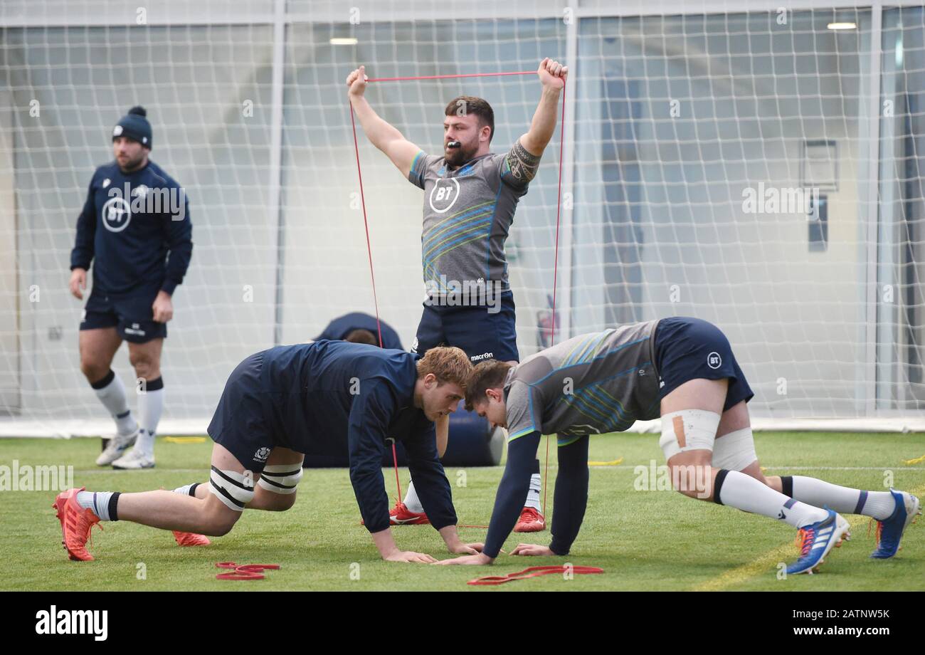 Scots rugby training session rory sutherland edinburgh hi-res stock ...