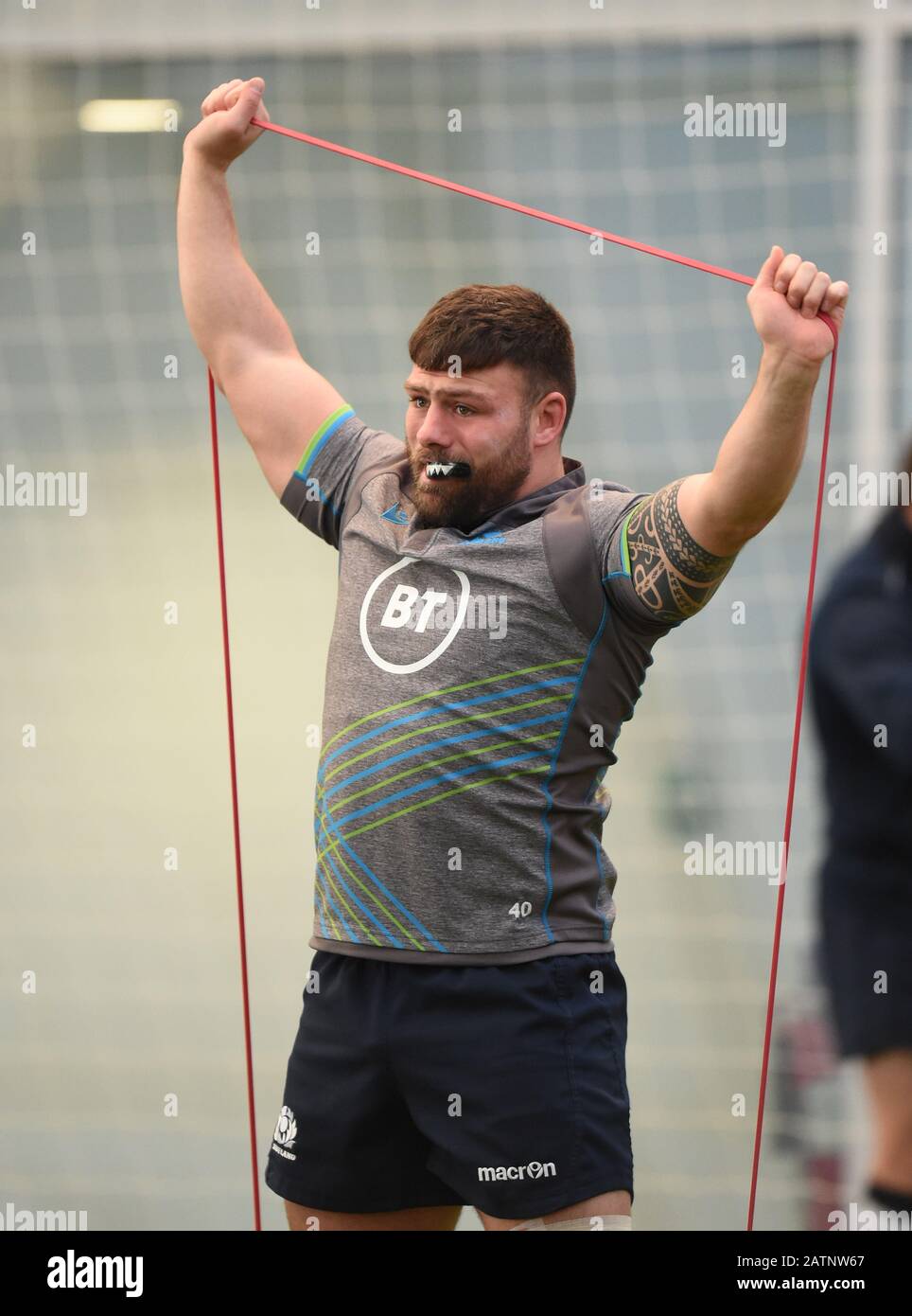 Scots rugby training session rory sutherland edinburgh hi-res stock ...