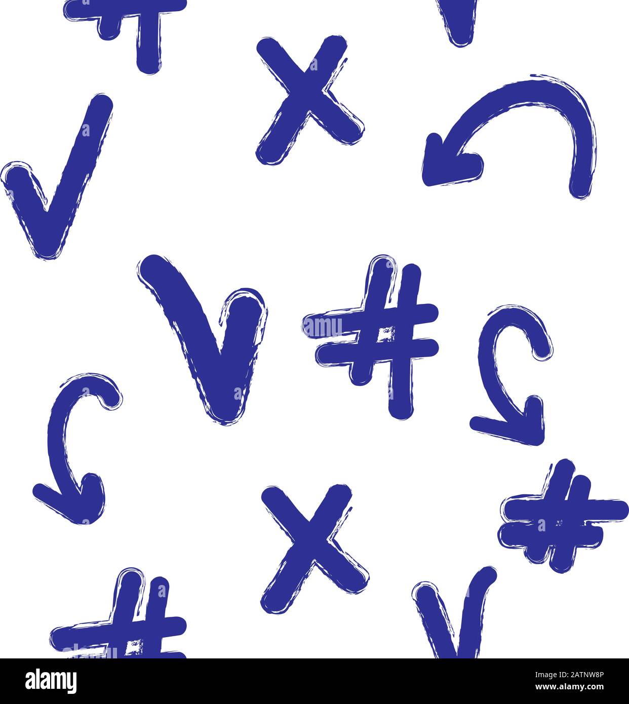 arrows, hashtags icons, of hand drawn Set of different shapes Stock ...