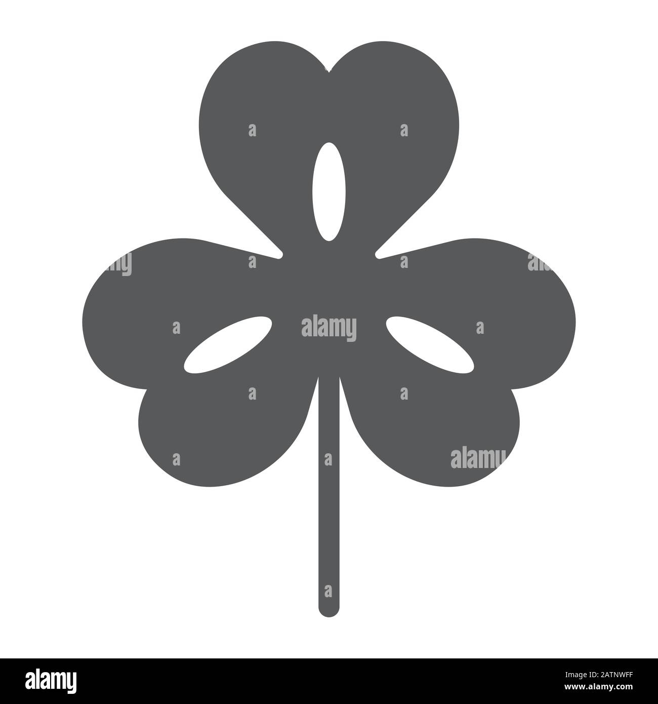 Three leaf clover glyph icon, st patrick's day and holiday, clover sign ...