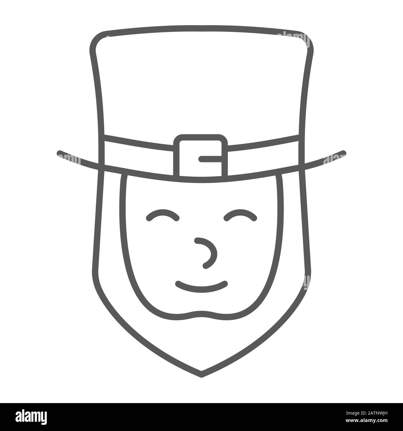 Leprechaun thin line icon, st patrick's day and holiday, irish sign ...