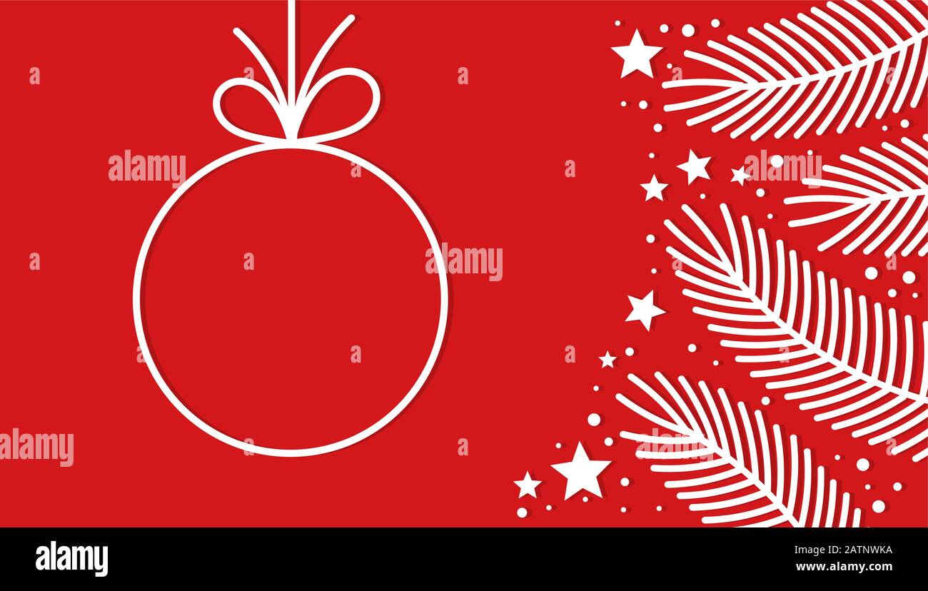 Christmas bauble red card background. Vector illustration Stock Vector ...