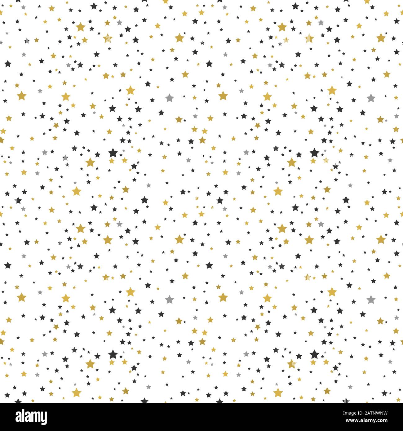 Christmas stars golden and black seamless pattern. Vector illustration ...