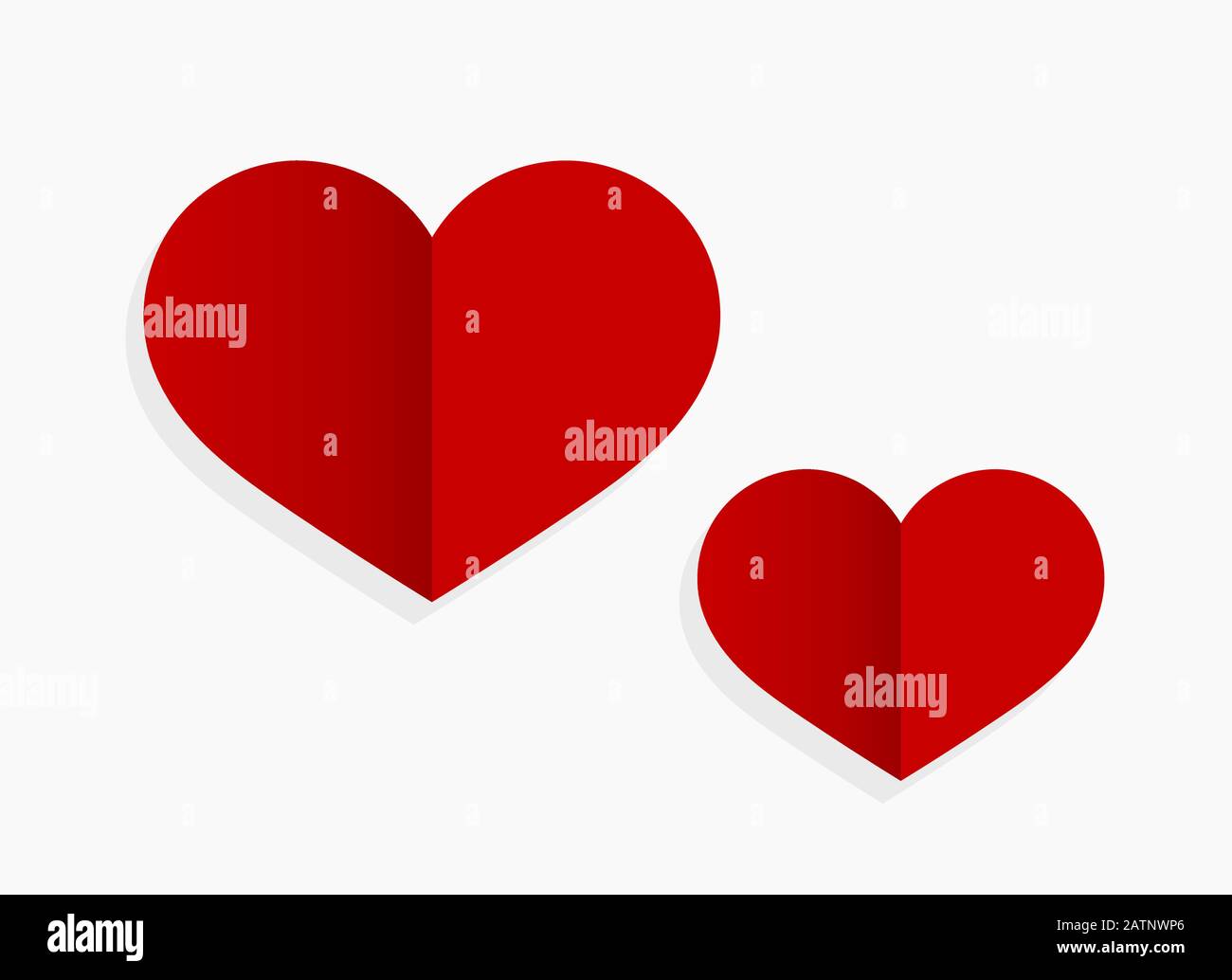 Two red hearts icons. Vector illustration Stock Vector Image & Art - Alamy