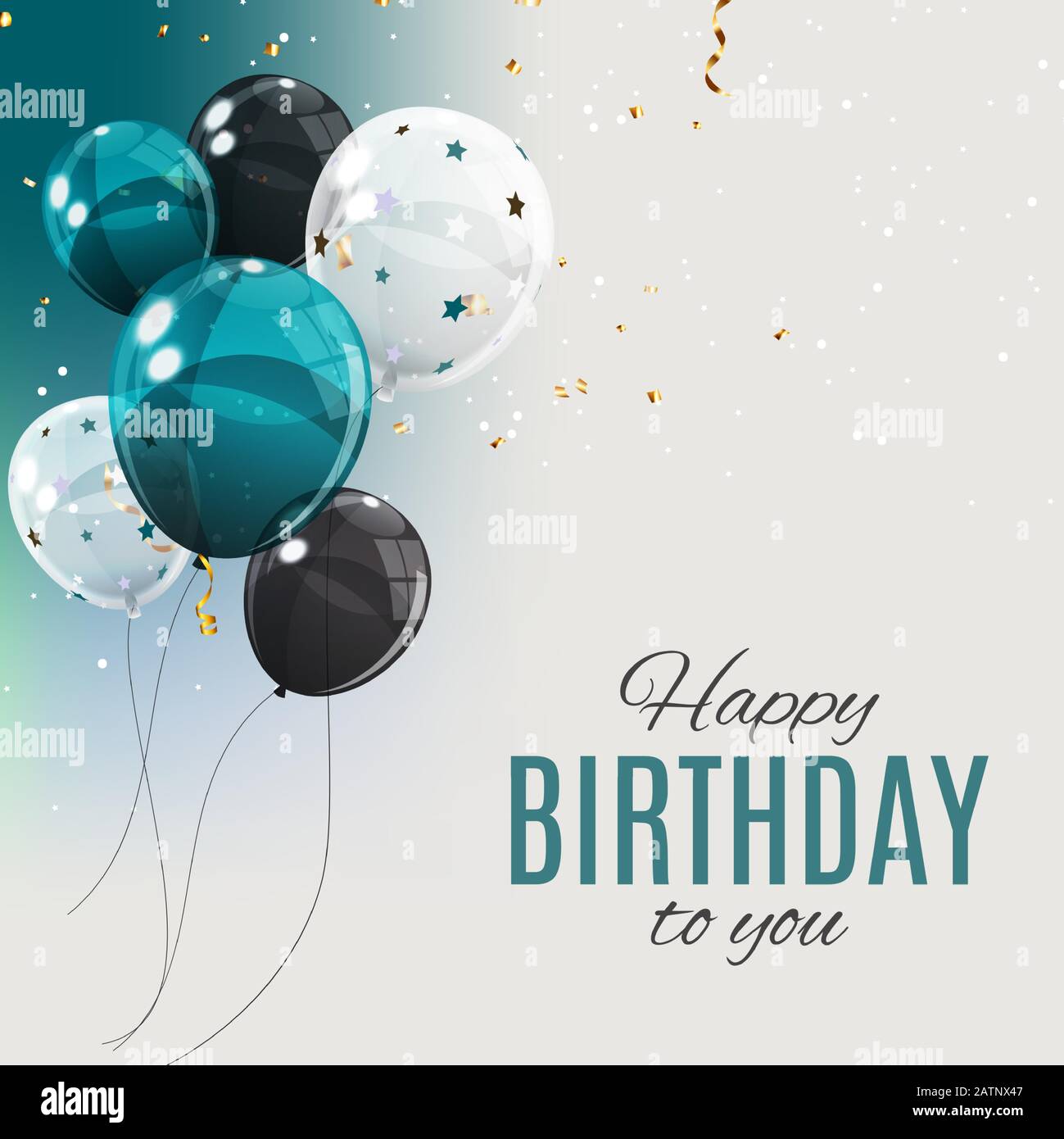 Color Glossy Happy Birthday Balloons Banner Background Vector ...