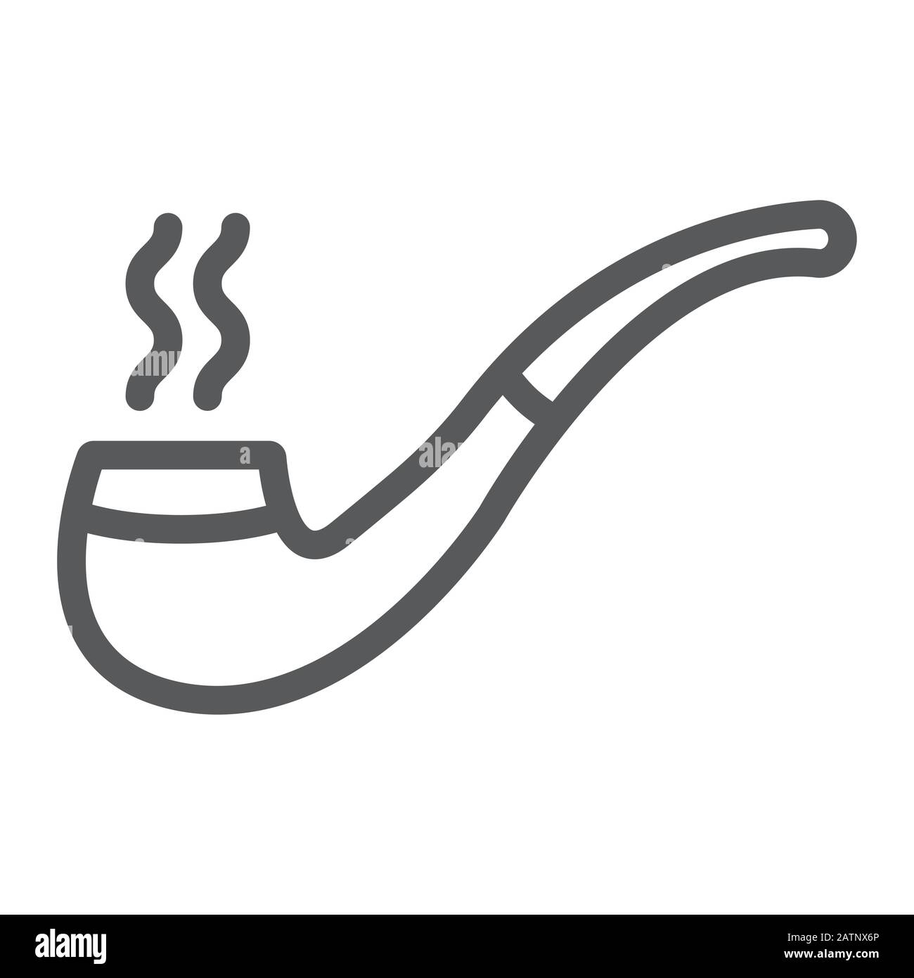 Smoking pipe line icon, st patrick's day and retro, tobacco pipe sign ...