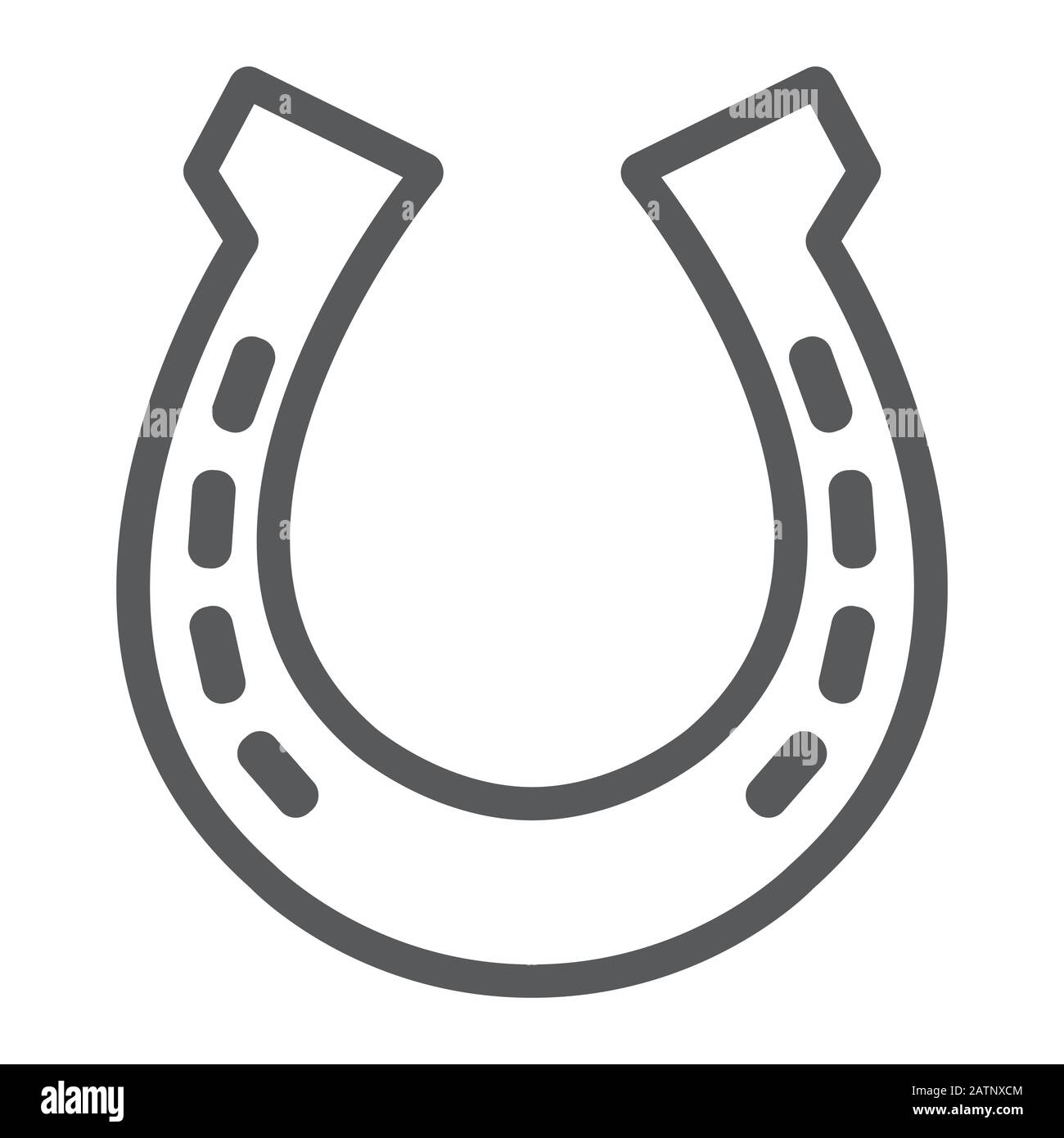 Horseshoe line icon, st patrick's day and western, steel horseshoe sign ...