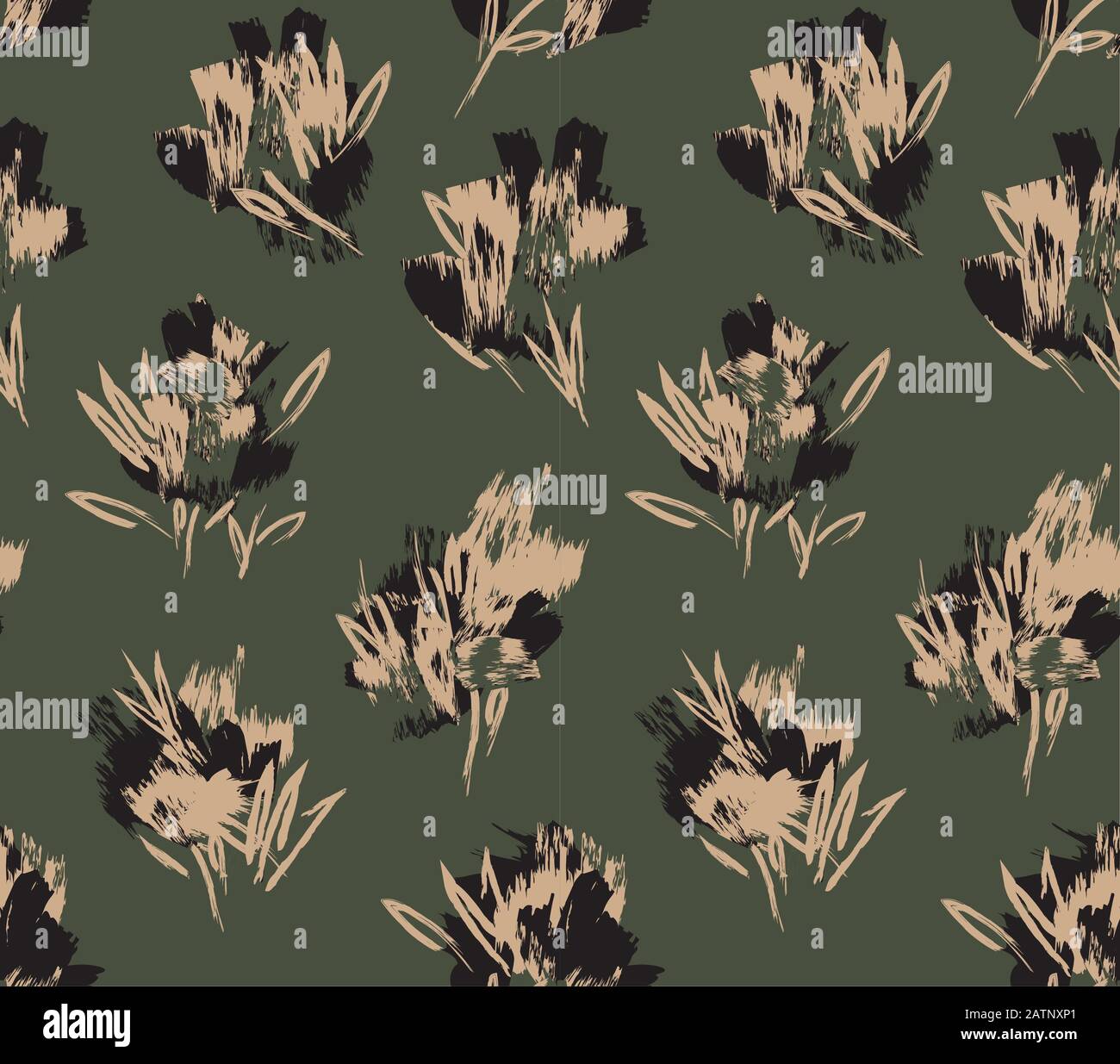 This brushstroke floral print is suitable for fashion prints, patterns ...