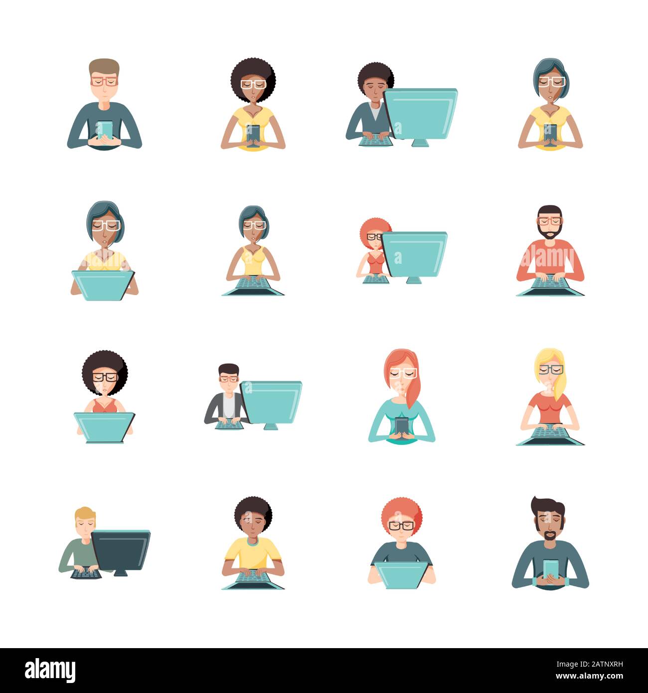 People set design, Digital technology communication social media ...