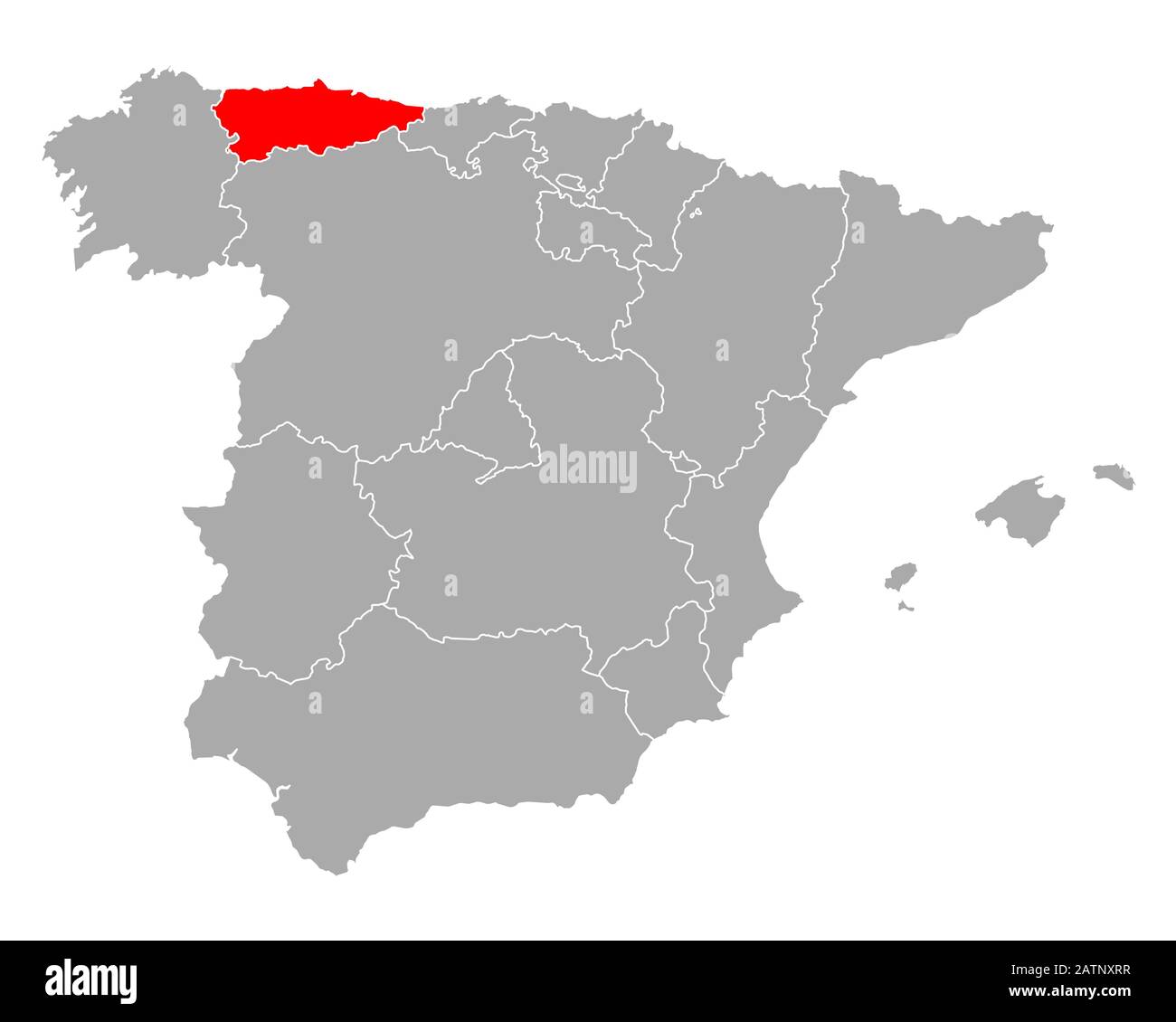 Map of Asturias in Spain Stock Photo - Alamy