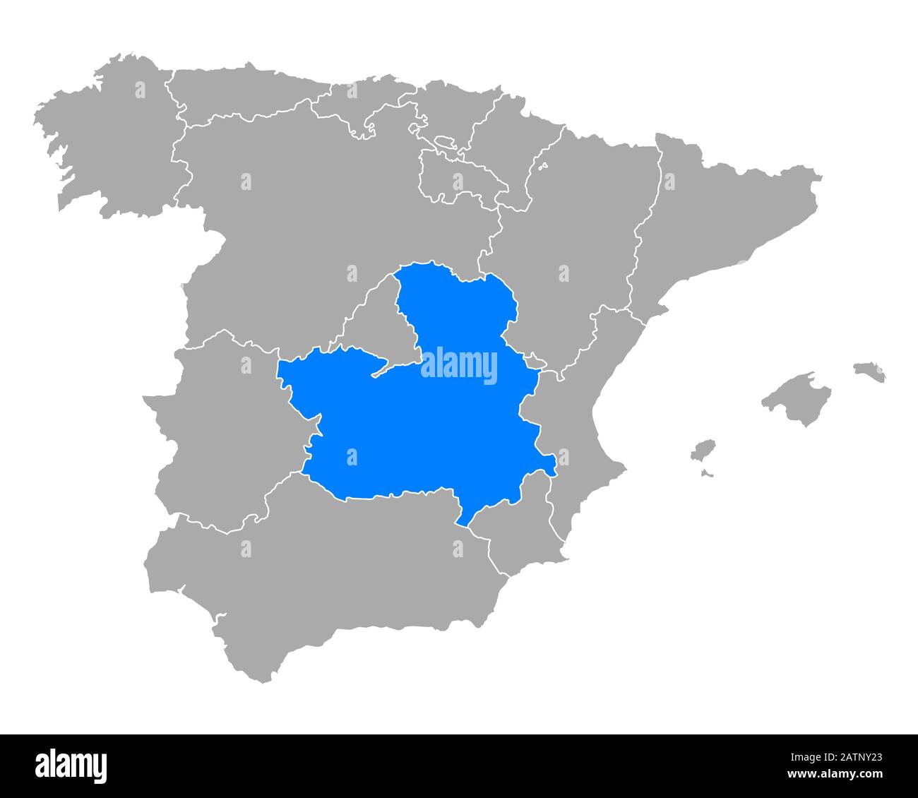 Map of Castilla-La Mancha in Spain Stock Photo - Alamy