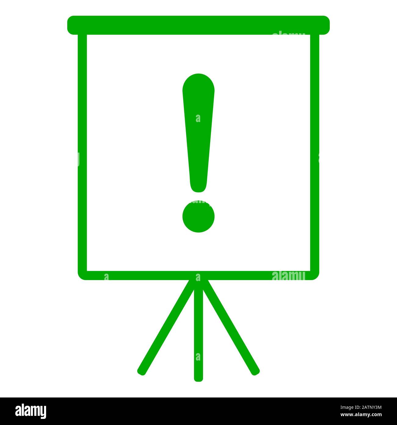 Exclamation mark and flipchart Stock Photo - Alamy