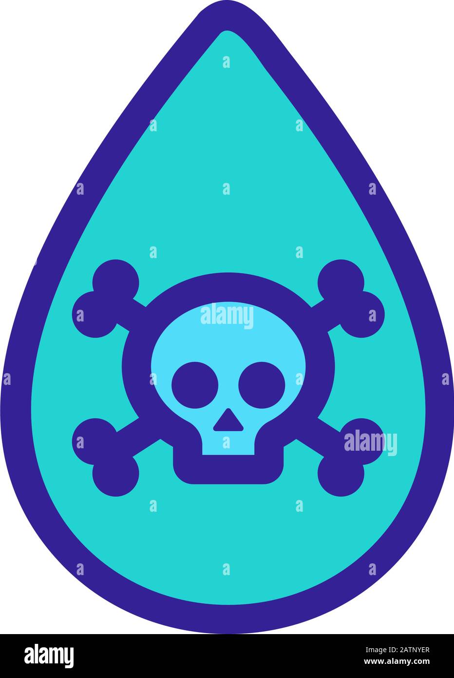 poisoned water icon vector. Isolated contour symbol illustration Stock ...