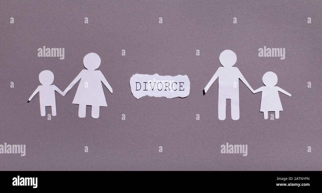 Family divorcing and separating children on gray Stock Photo - Alamy
