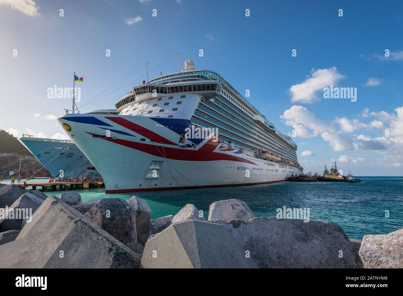 Philipsburg, St. Maarten - December 17, 2018: Cruise ship Britannia ...