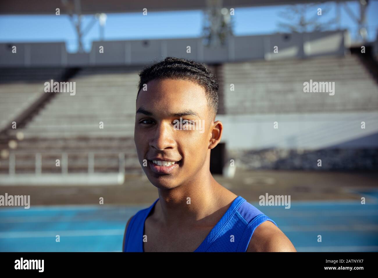 Athlete looking at the camera Stock Photo - Alamy