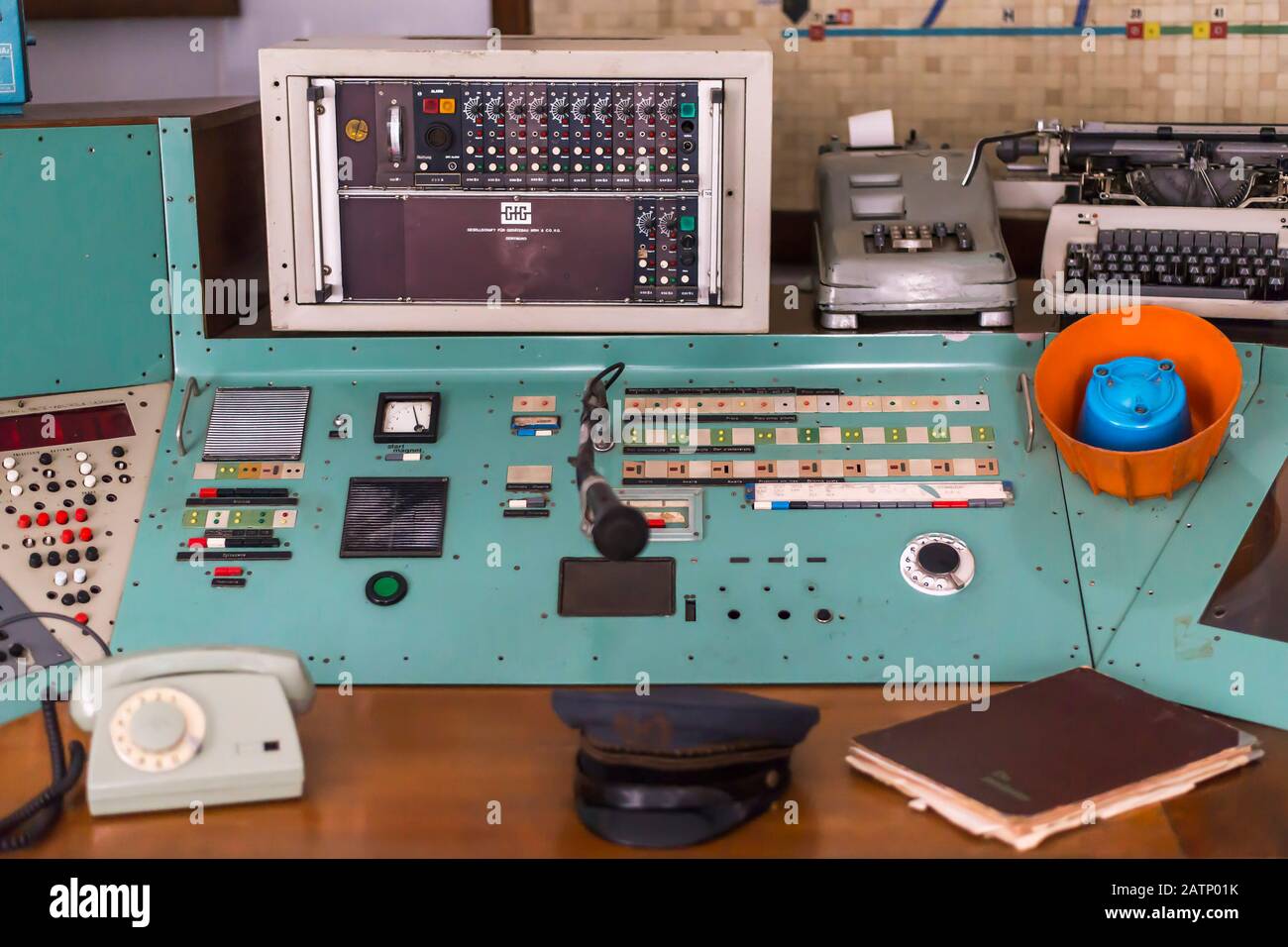 Control panel in old coal mine - Poland Stock Photo - Alamy