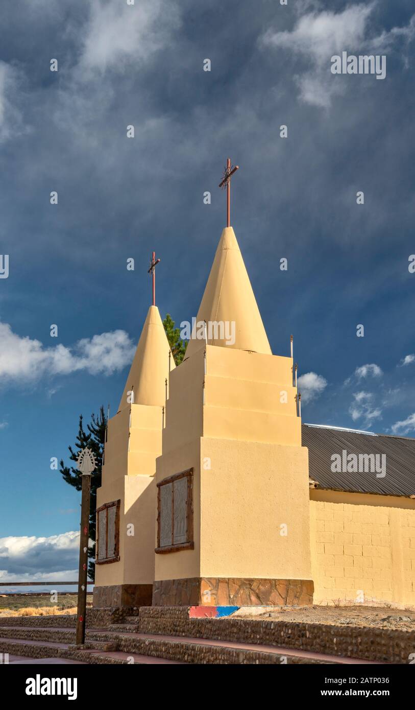 Roadside church over Lago Buenos Aires aka Lago General Carrera near ...