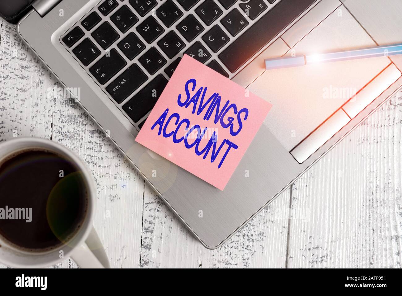 Writing note showing Savings Account. Business concept for an ...