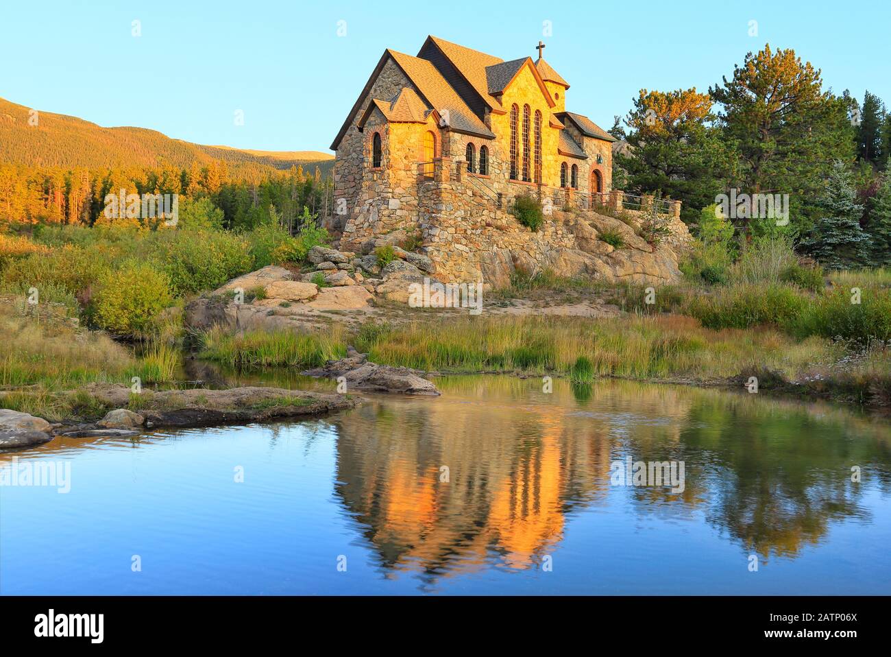 Chapel on the Rock, Peak to Peak Highway Near Estes Park, Colorado, USA ...