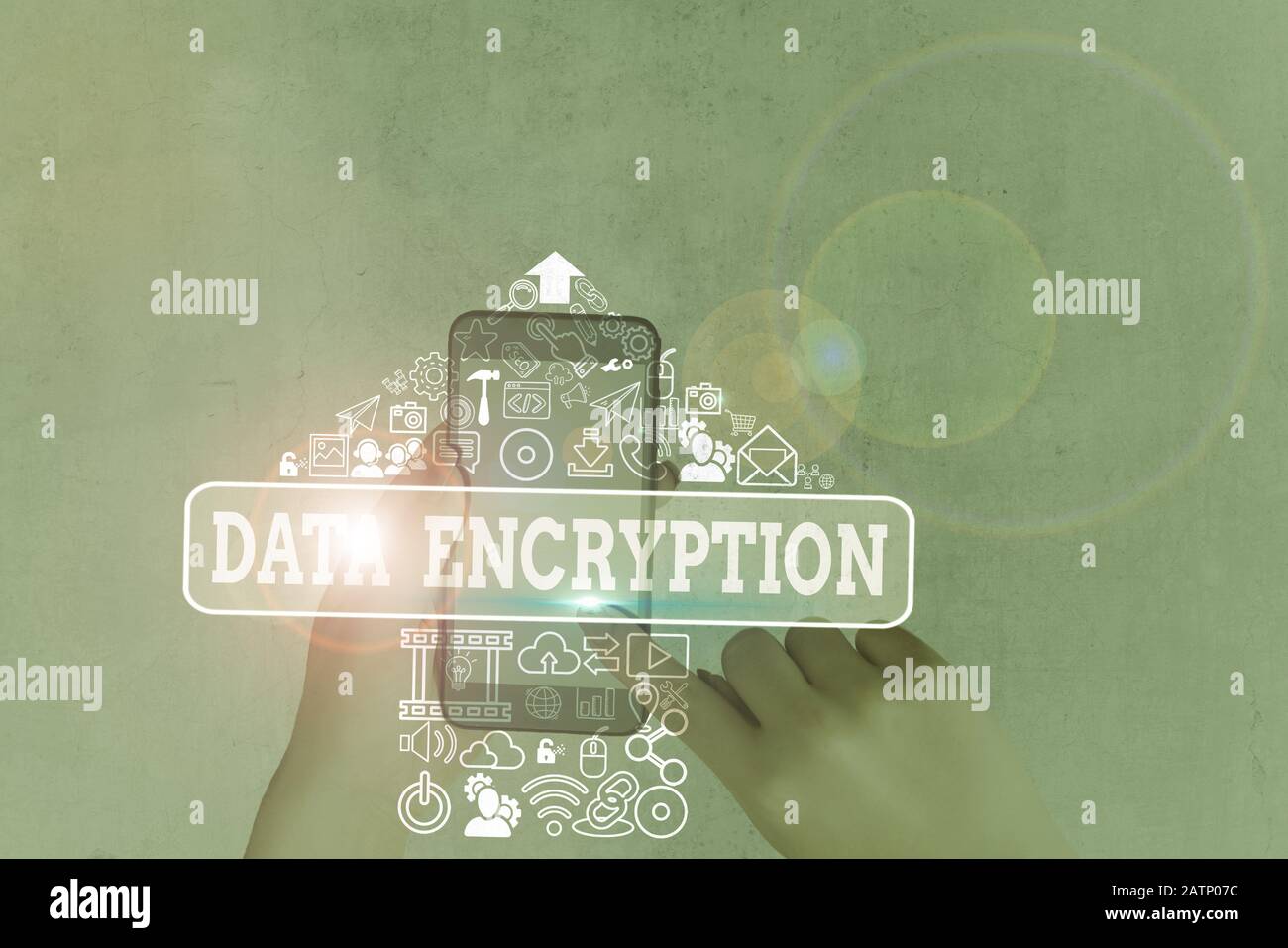 Writing note showing Data Encryption. Business concept for Conversion of data into code for ...