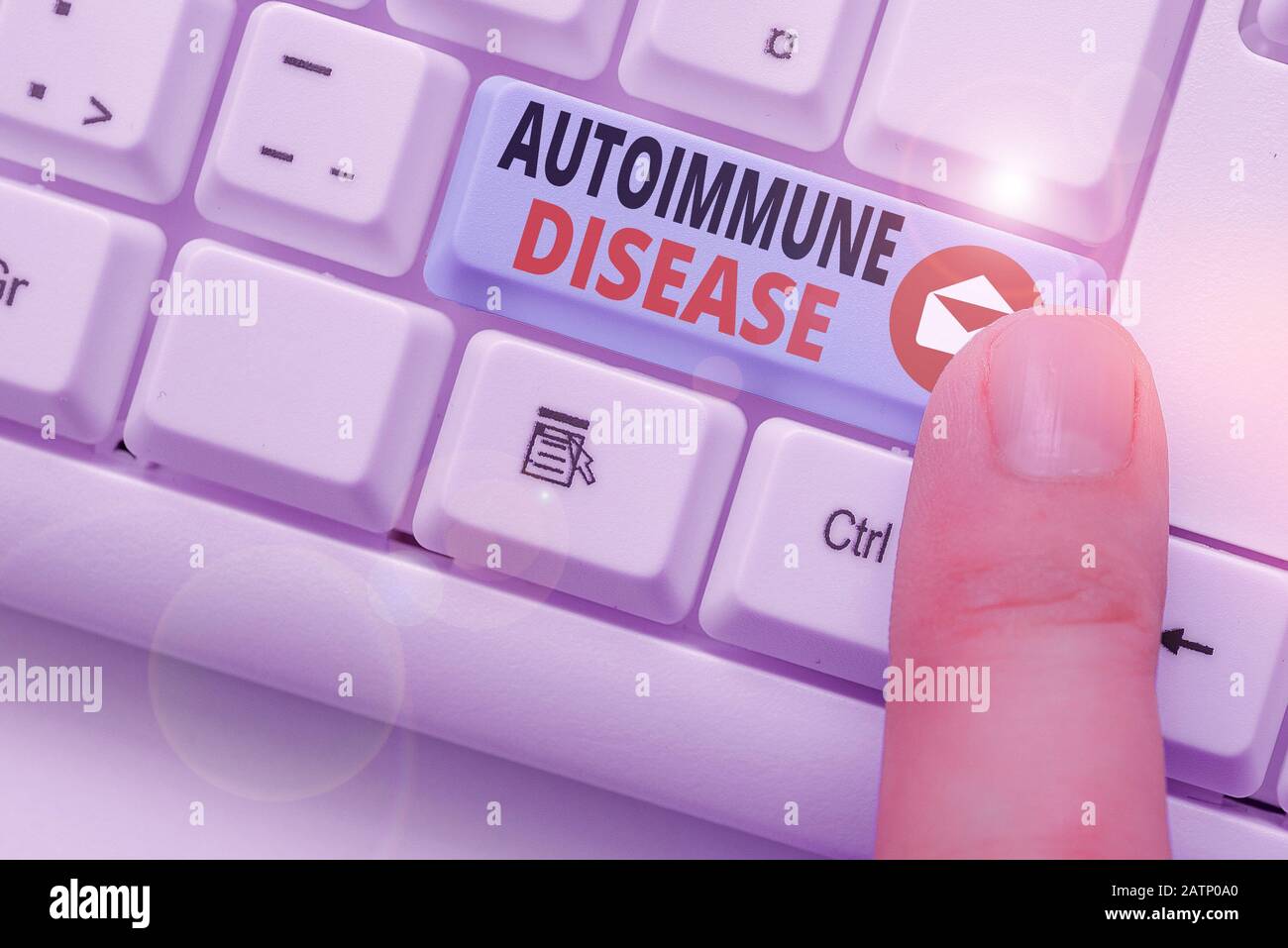 Writing note showing Autoimmune Disease. Business concept for body ...