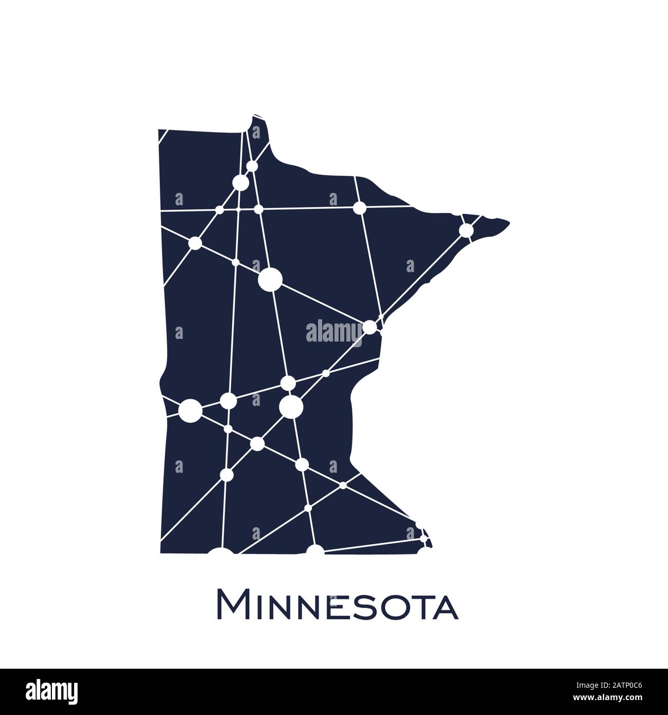 Minnesota state map Stock Vector Image & Art - Alamy