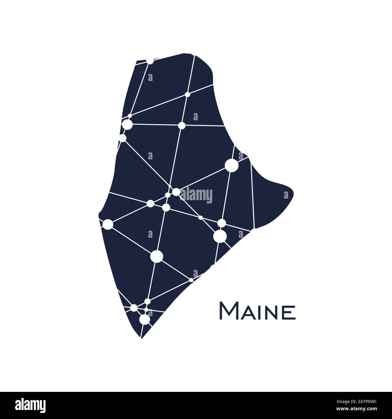 Maine state map Stock Vector Image & Art - Alamy