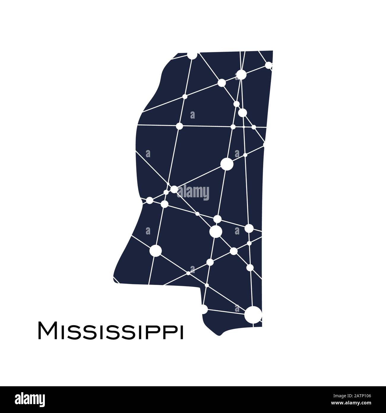 Mississippi state map Stock Vector Image & Art - Alamy