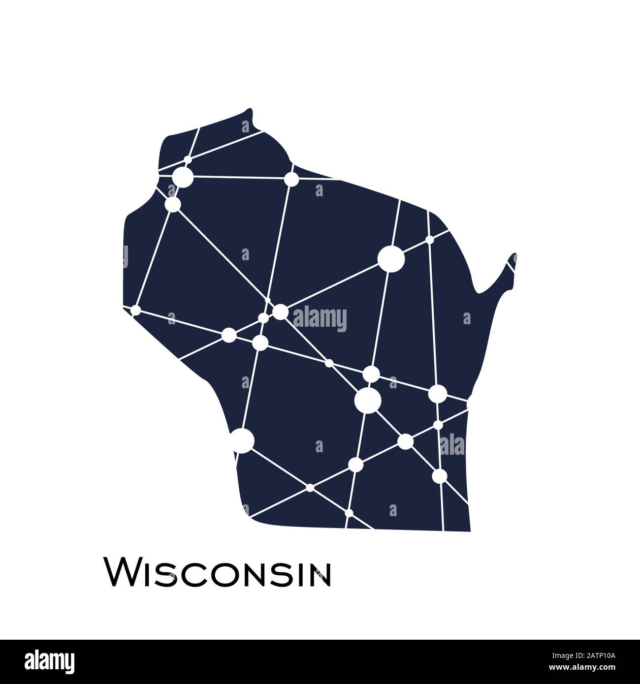 Wisconsin state map Stock Vector Image & Art - Alamy